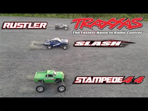 Traxxas Stampede 4x4 Vs Traxxas Slash 2wd Vs Traxxas Rustler 2wd Youtube