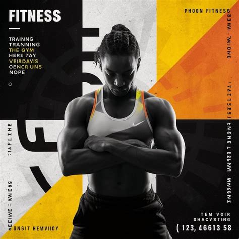 A Poster For A Sporty Fit With A Man In A Sports Vest Premium Ai