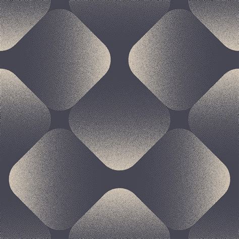 Premium Vector Rounded Rhombus Grid Seamless Pattern Vector Dotwork Graphic Abstract Background