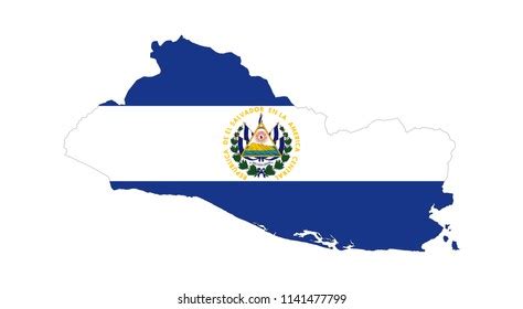 El Salvador Flag Country Map Shaped Stock Vector Royalty Free