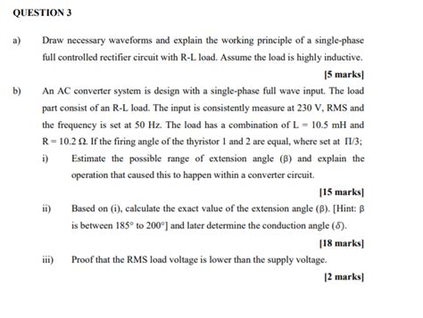 Solved QUESTION A B Draw Necessary Waveforms And Explain Chegg