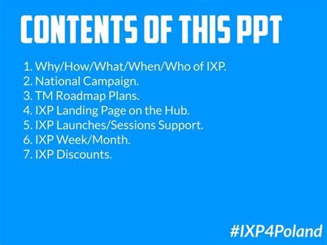 Ixp Guide For Summer Peak Ppt Free Download