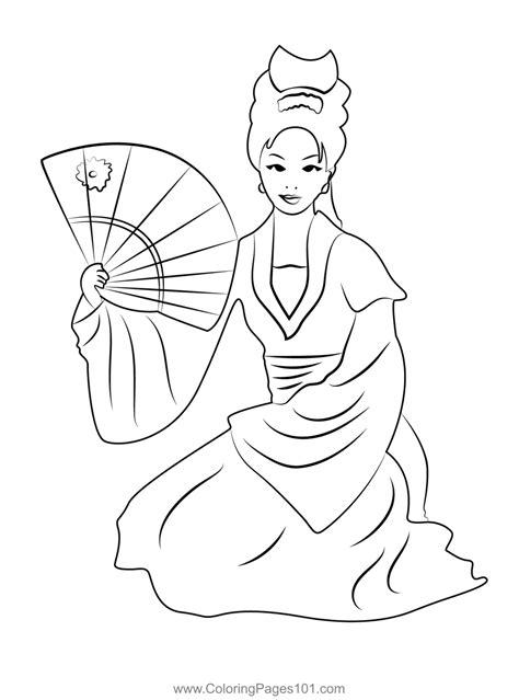 Asian Women Coloring Pages