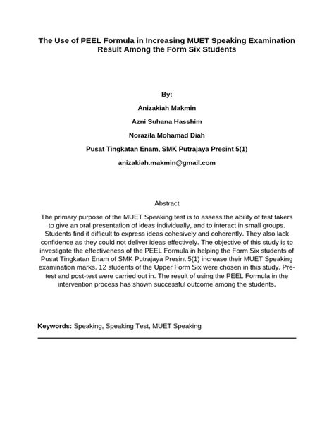 Peel Method Action Research Pdf Fluency Methodology