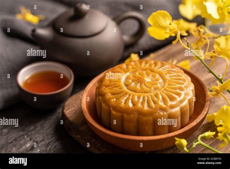 Mooncake Moon Cake For Mid Autumn Festival Concept Of Traditional