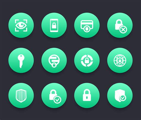 Security Icons Secure Transaction Online Safety Protection Service