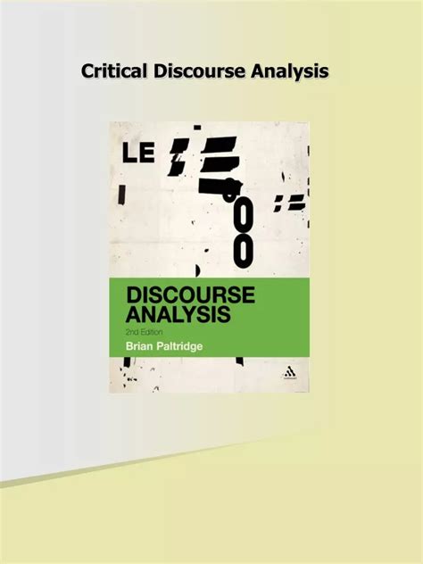 Ppt Critical Discourse Analysis Powerpoint Presentation Free Download Id9502503