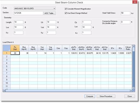 Steel Design Steel Tools Section Check