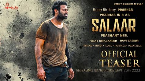 Salaar Prabhas Intro First Look Teasersalaar Official Teaserprabhas