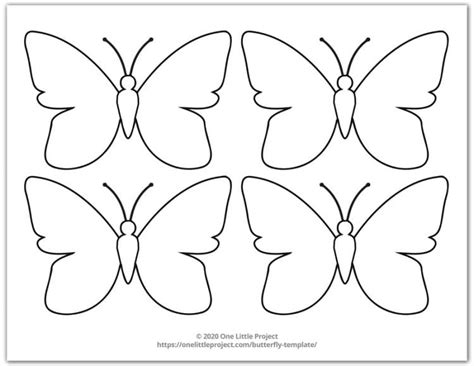 Butterfly Template Free Printable Butterfly Outlines One Little Project