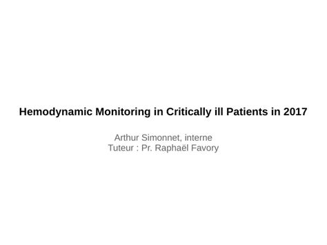 Ppt Hemodynamic Monitoring In Critically Ill Patients In 2017 Arthur Powerpoint Presentation