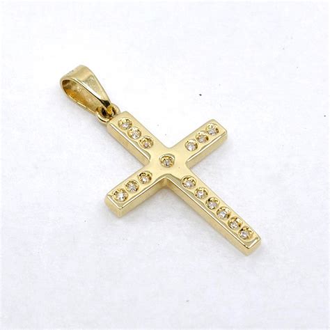 Cruz En Oro 18k Y Brillantes — Facello Joyeros