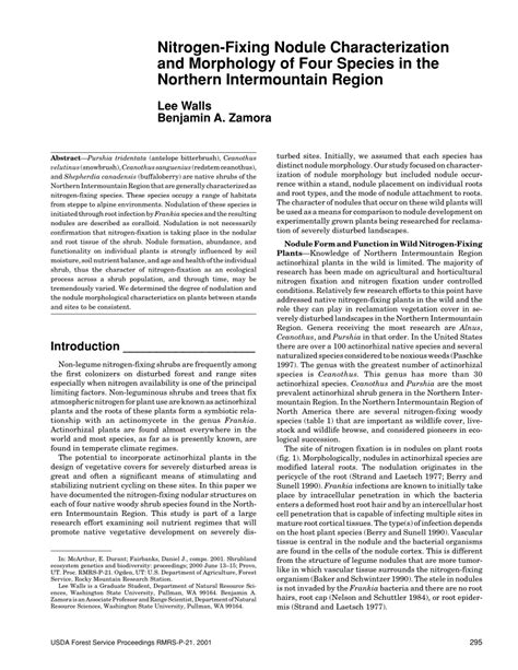 Pdf Nitrogen Fixing Nodule Characterization And Morphology Of Four Species In The Northern