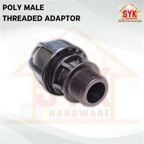 Syk Poly Male Threaded Adaptor 50mmx112 Inch Poly Pipe Connector Part