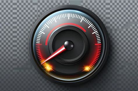 A Speedometer With A Red Needle And A Red Needle Premium Ai Generated Image