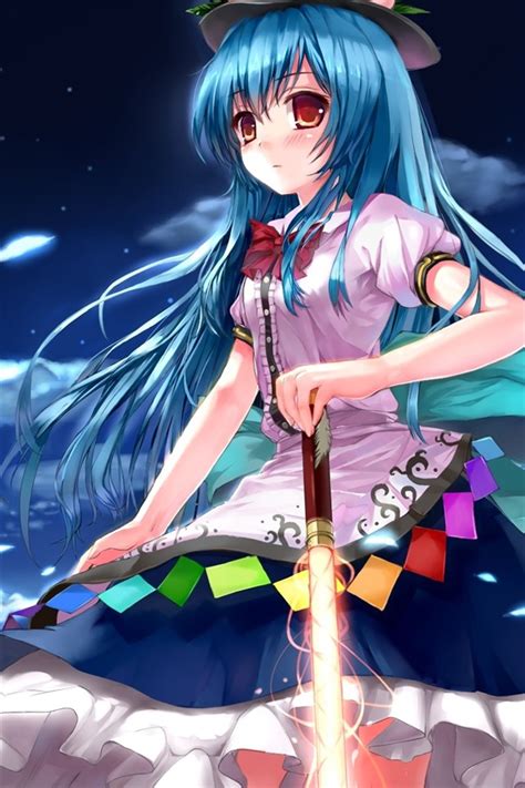 Blue Haired Anime Girl With Sword