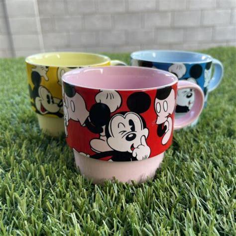 Walt Disney Mickey Mouse Stacking Nesting Mugs Cups Vintage Made Japan