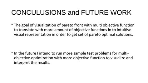 Visualization Of Pareto Front For Multi Objective Optimization Ppt