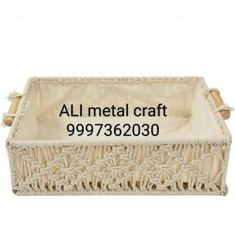 White Cream Macrame Storage Basket Decor Baskets Basket Macrame Baskets