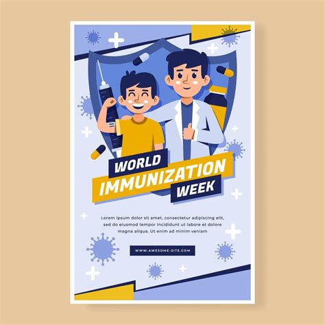 World Immunization Week Poster Template 16002138 Vector Art At Vecteezy