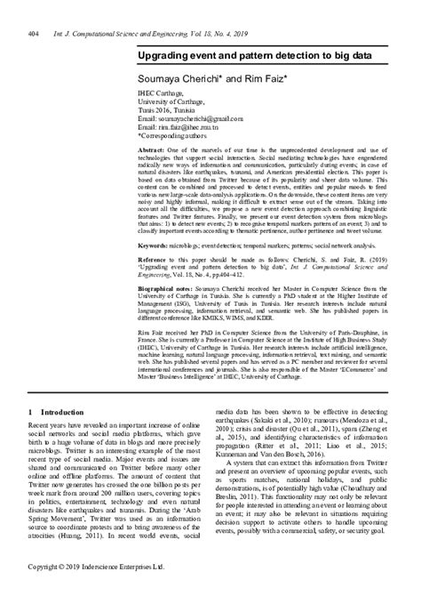 Pdf Enhancing Event Detection In Big Data From Twitter