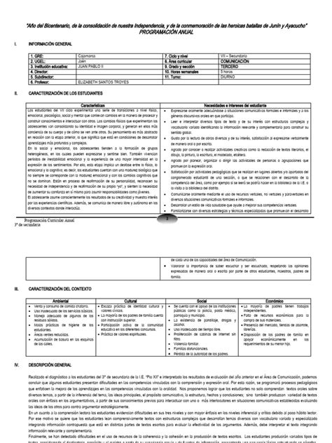 1 Programación Anual Tercero 2024 Pdf Evaluación Aprendizaje