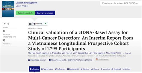 Clinical Validation Of A Ctdna Based Assay For Multi Cancer Detection
