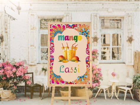 Mango Lassi Table Sign Indian Wedding Food Beverage Signinstant