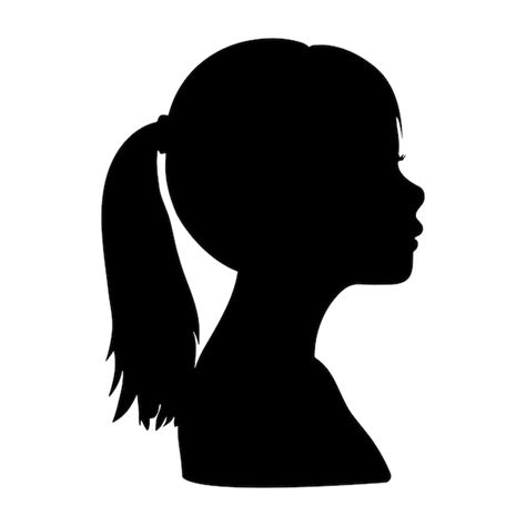 Premium Vector Young Girl Head Silhouette Profile Vector Illustration
