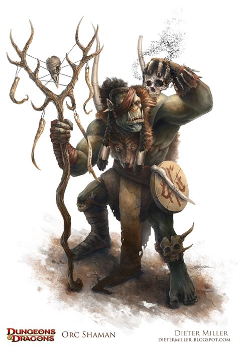Orc Shaman Dandd Art Test Entry Orc Spellcaster 5e