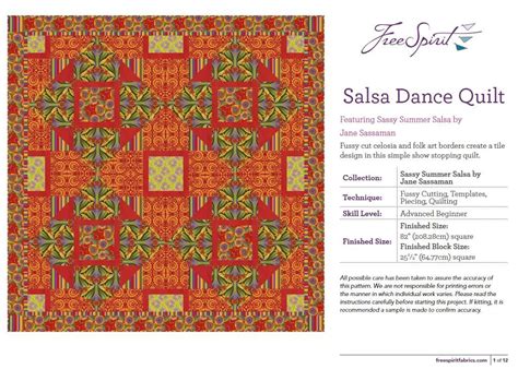 Salsa Dance Quilt Free Pattern