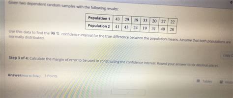 solved gven two dependent random samples with the following