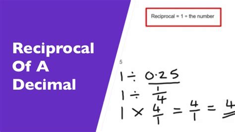 How To Work Out The Reciprocal Of A Decimal Number Youtube How To Work Out The Reciprocal Of A Decimal Number Youtube