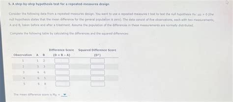 Solved 5 A Step By Step Hypothesis Test For A
