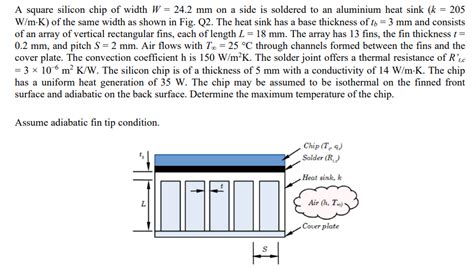 Solved A Square Silicon Chip Of Width W242mm On A Side Is