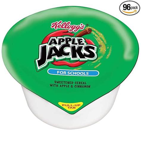 Kelloggs Apple Jacks Reduced Sugar Cereal Bowl 1 Ounce Pack Of 96