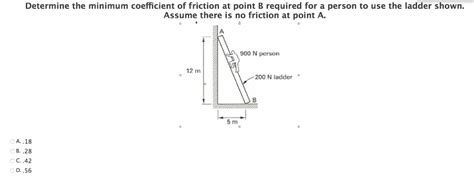 solved determine the minimum coefficient of friction at