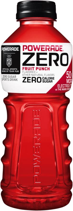 Powerade Zero Sugar Fruit Punch Ion4 Electrolyte Enhanced Fruit