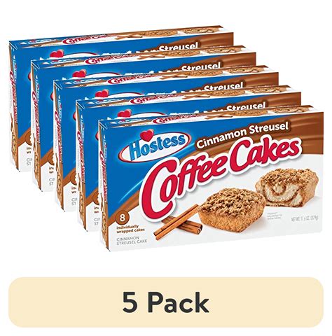 5 Pack Hostess Cinnamon Streusel Coffee Cakes Pack Of 8 Set Of 2