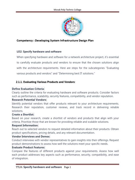 lo2 specify hardware and software pdf computer network security