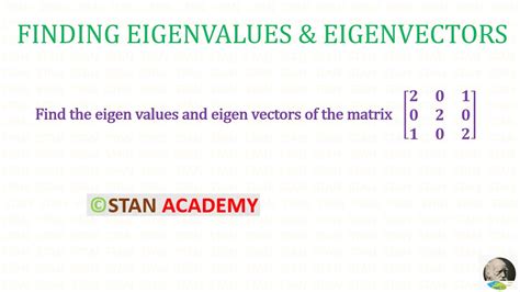 Finding The Eigen Values And Eigen Vectors Of A 3×3 Matrix Problem No 1 Youtube