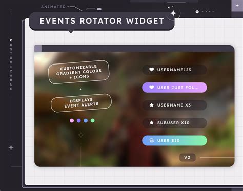 Animated Gradient Event Rotator Widget V2 Customizable Colors Etsy