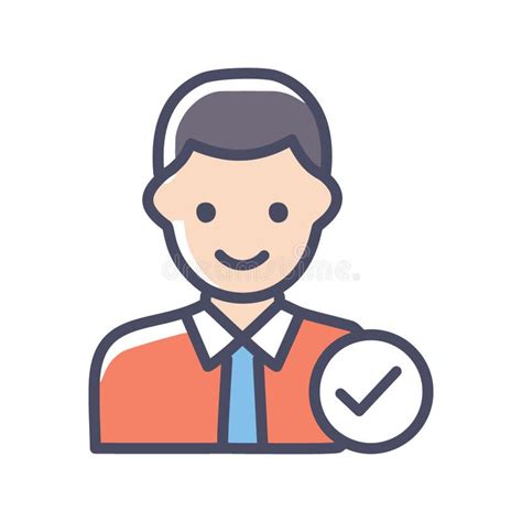 Approved User Icon Smiling Man In A Shirt With A Checkmark