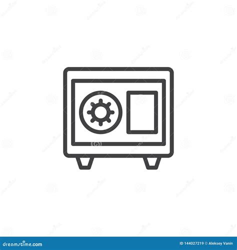 Safe Box Line Icon Stock Vector Illustration Of Sign 144027219