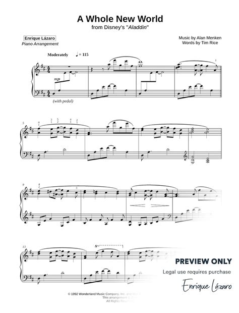 Aladdin Whole New World Piano