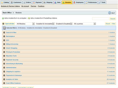 Enabling And Configuring Pre Installed PrestaShop Modules Web Hosting Hub