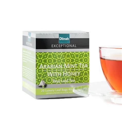 Té Negro Ceylon Con Menta Arabe Y Miel Dilmah 20 Bolsas Delux Pirami