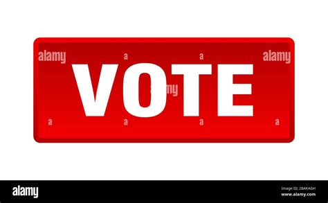 Vote Button Vote Square Red Push Button Stock Vector Image And Art Alamy