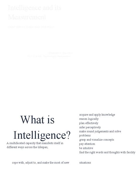 Intelligence Measurement Approaches Pdf Intelligence Quotient