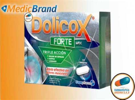 Acetaminofen Naproxeno Cafeina Caja X 12 Tabletas Dolicox Forte Max Medicbrand